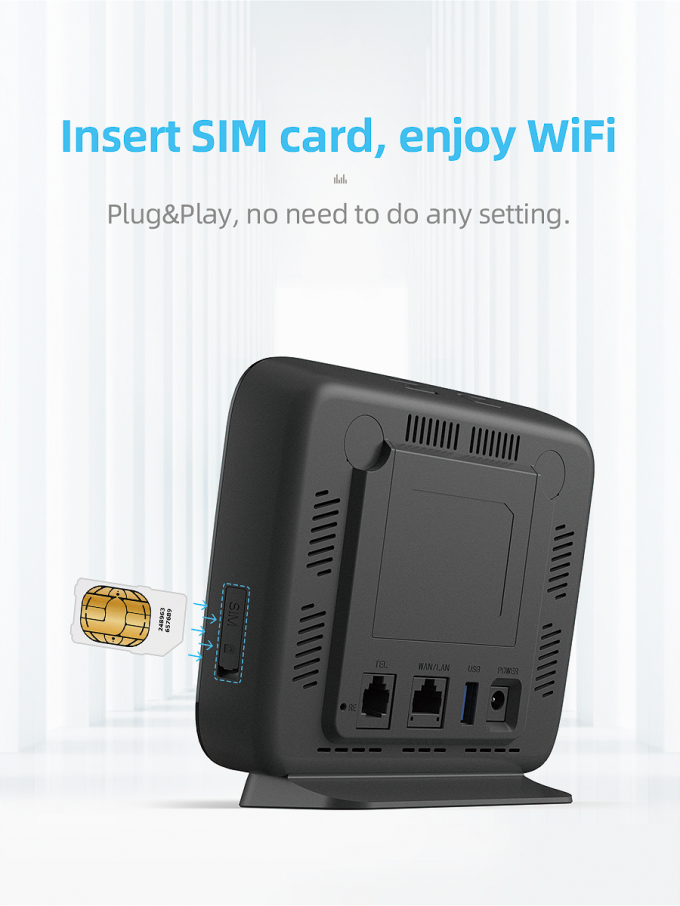 Indoor Cat 4 4G CPE Router With Sim Card 1 Wan 1 LAN External Antenna