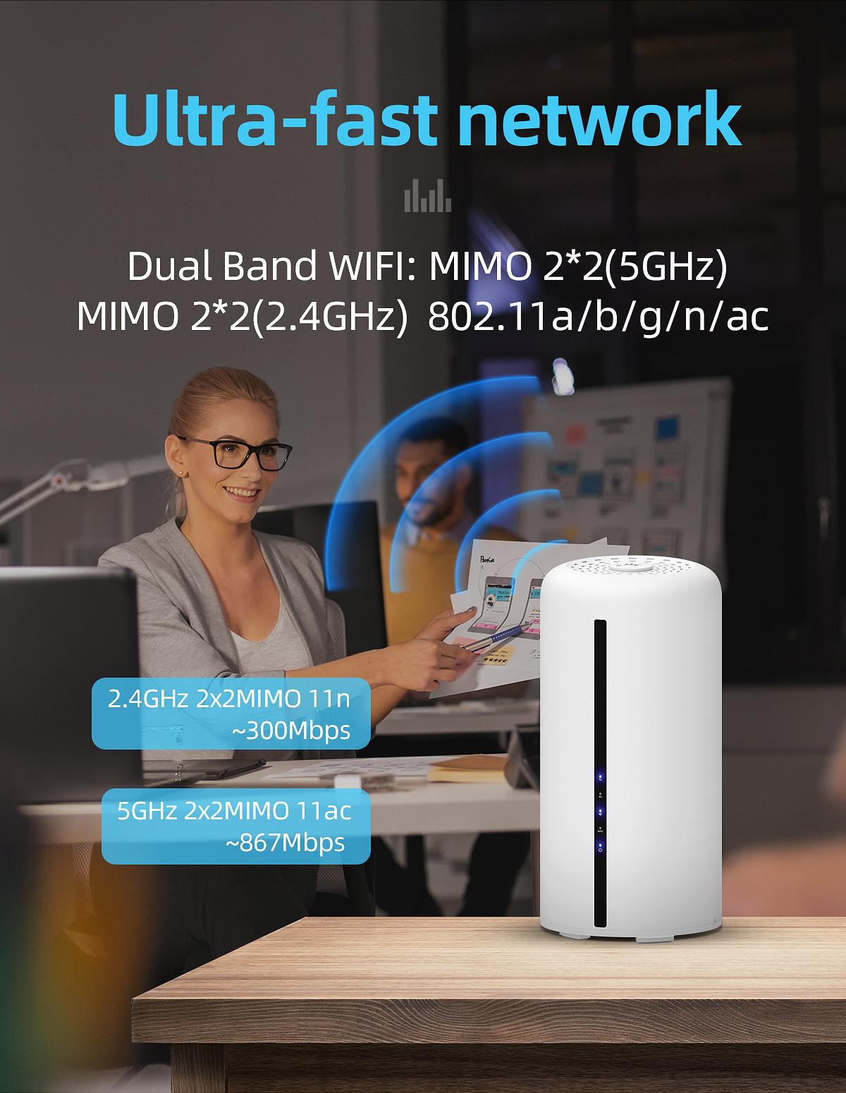 WiFi 6 Outdoor 5G Router With 2 Gigabit Lan Ports Hotel